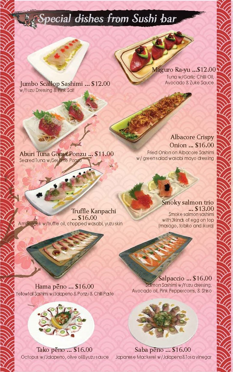 Menu | Noshi Sushi - Japanese Restaurant in Los Angeles