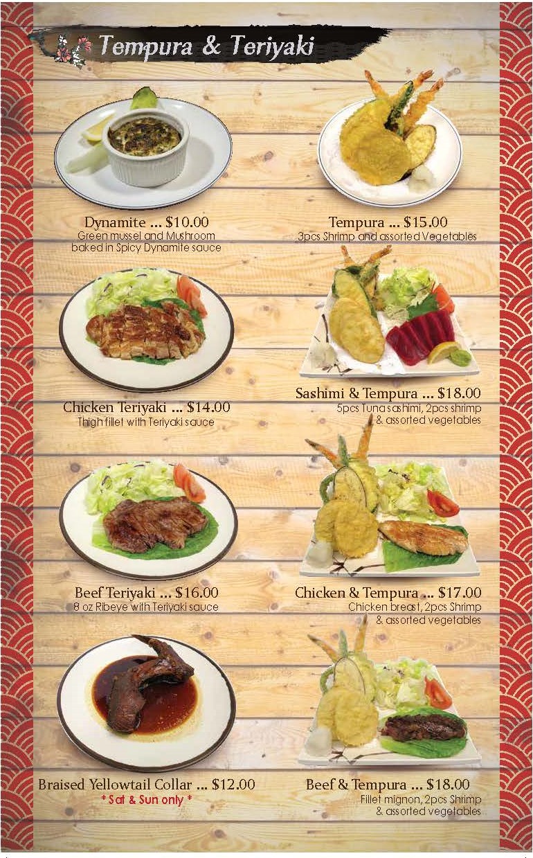 Menu | Noshi Sushi - Japanese Restaurant in Los Angeles