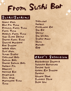 Menu - Noshi Sushi